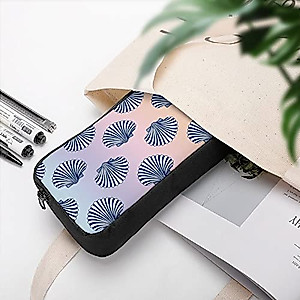 Scallop Seashells Pencil Case Makeup Bag Big Capacity Pouch Organizer for Office College