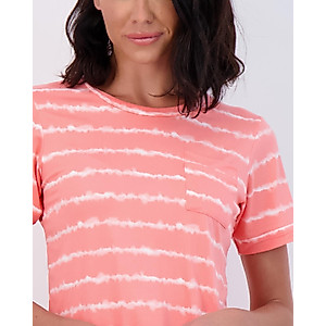 2 Pack: Womens Short Sleeve Tops Striped Pajama Sets Shorts Ladies Summer Soft 2 Piece Matching Cute Comfy Sleepwear Pajamas Adult Loungewear Bottoms lounge Pijamas de Mujer Pj Women - Set 5, 2XL