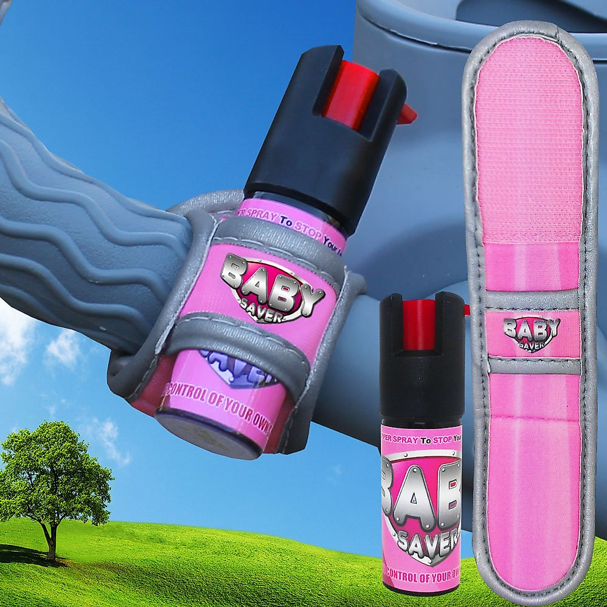 Baby Saver Pepper Spray For Women - Made For Wheeled Joggers And Baby Strollers - Fits Easily On Bars - Running - Jogger - Walking - Baby Safety