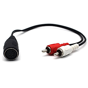 Qaoquda DIN 5 Pin to RCA Cable, 1.5Ft/50cm 5-Pin Din Female to 2 RCA Male Audio Adapter Cable for Electrophonic Bang & Olufsen, Naim, Quad, Stereo Systems