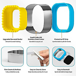 Sandwich Cutter and Sealer Set,3 Pcs Bread Decruster Sandwich Cutter Heart Circle Square Shapes Sandwich Decruster Press Mold DIY Cookie Cutter for Kids Boys Girls Lunch Bento Box