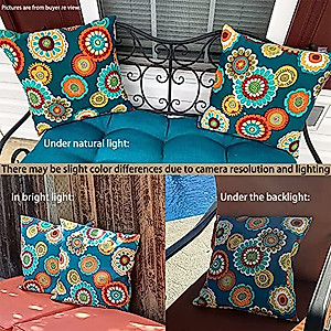 Pack of 2 Outdoor/Indoor Lumbar Pillow Case Covers 12"x20", Waterproof Rectangular Throw Pillowcase Shell Christmas Decorative Cushion Sham for Patio Garden Tent Couch - Heronsbill Turquoise Green