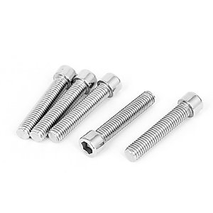 uxcell M10x50mm Stainless Steel Hex Socket Head Cap Screws Bolts DIN 912 5pcs