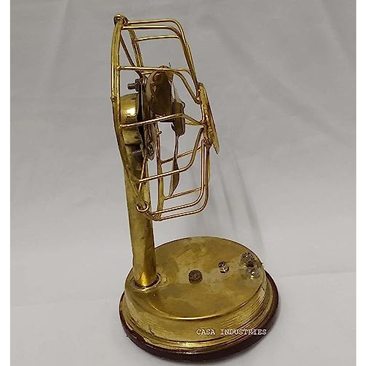 Casa INDUSTRIES Brass Antique Handcrafted Mini Small Battery Fan Home Decorative Showpiece For office Desk
