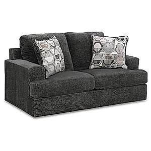 Signature Design by Ashley Karinne Casual Loveseat with Non-skid Legs, Gray