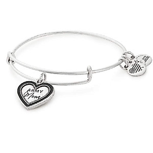 Alex and Ani Women's Army Mom Bangle Bracelet, Rafaelian Silver