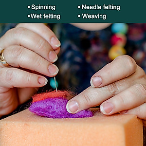 uxcell Needle Felting Wool, 3.5 Oz Nature Fibre Wool Yarn Roving for Wet Felting, Handcrafts, DIY Materials (Red Brown)