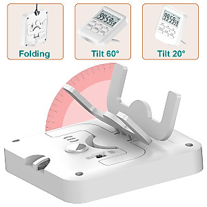 2 Pack Digital Timers Magnetic Countdown Timer Loud Alarm Kitchen Timer LCD Display Silent Classroom Timer Clock for Teacher Kids Study Exercise Sports Games Cooking Baking Boiling Egg
