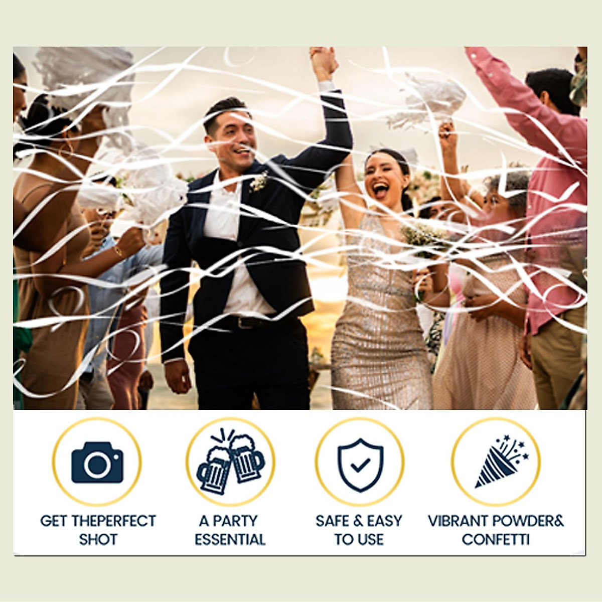 30 Pcs Romantic White No Mess Streamers, No Mess Confetti Poppers, Confetti Streamers No Mess, Party Poppers Streamers, Poppers Party Favors - Ideal for Wedding, Birthday, and Graduation Celebrations