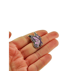 PinMart Domestic Violence Awareness Butterfly Purple Ribbon Enamel Lapel Pin