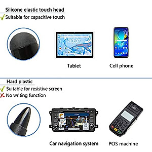 Capacitive and Resistive Stylus Pen(3pcs) Universal High Sensitive & Precision Capacitive Disc Tip Touch Screen Pen Stylus, 2 in 1 Touch Screen Pen Fits for iPhone iPad Samsung Tablet Phone PC & Other