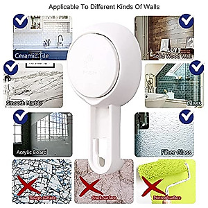 LEVERLOC Shower Caddy Suction Cup Double Layer Shower Shelf One Second Installation Removable Powerful Suction Cup Bathroom Organizer Max Hold 22lbs Waterproof Shower Storage Plastic- White