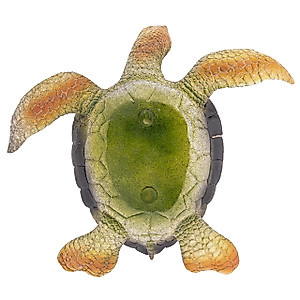 Corner Merchant Sea Turtle Statue Garden Decor Tabletop Display and Wall Hanging Sea Turtle Sculpture Measures 16 in x 15 in (Green)