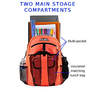 FUEL Backpack & Lunch Bag Bundle, Coral Sizzle