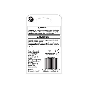 GE Appliance Incandescent Light Bulb, S11 Light Bulb, 40-Watt, E17 Base, White, 1-Pack, Microwave Light Bulb, Appliance Light Bulb