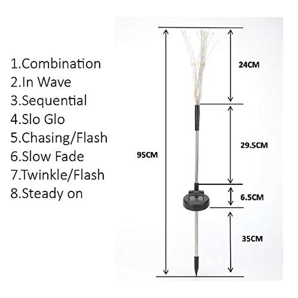 MOFAIRHOME 120LED Outdoor Solar Garden Lights, Waterproof 2 Flash Modes 50 Copper Wire String, Firework Stake Starburst Fairy Light, DIY Flowers Trees for Walkway Patio Lawn Backyard Christmas