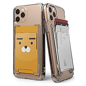 Ringke Slot Card Holder for Phone Case, Business Card Holder for Back of Phone, ID Credit Card Holder Stick on for Women Men, Phone Wallet Compatible with iPhone, Galaxy, and Pixel - Clear Mist