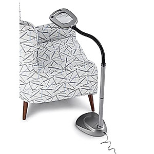 LIGHT IT! By Fulcrum, 20072-401 MultiFlex LED Floor Magnifier Lamp, Silver, Single pack