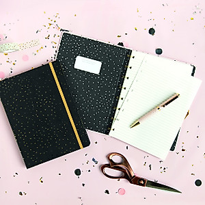 Filofax Refillable Notebook, A5 Size, Confetti Collection, 8.25" x 5.75", Charcoal (B115117U)