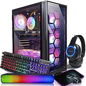 STGAubron Gaming Desktop PC,Intel Core i7 3.4G up to 3.9G,GeForce RTX 2060 Super 8G GDDR6,32G,1TB SSD,WiFi,BT 5.0,RGB Keybaord,RGB Mouse,RGB Mouse Pad,RGB BT Sound Bar,RGB Bluetooth Headset Mic,W10H64