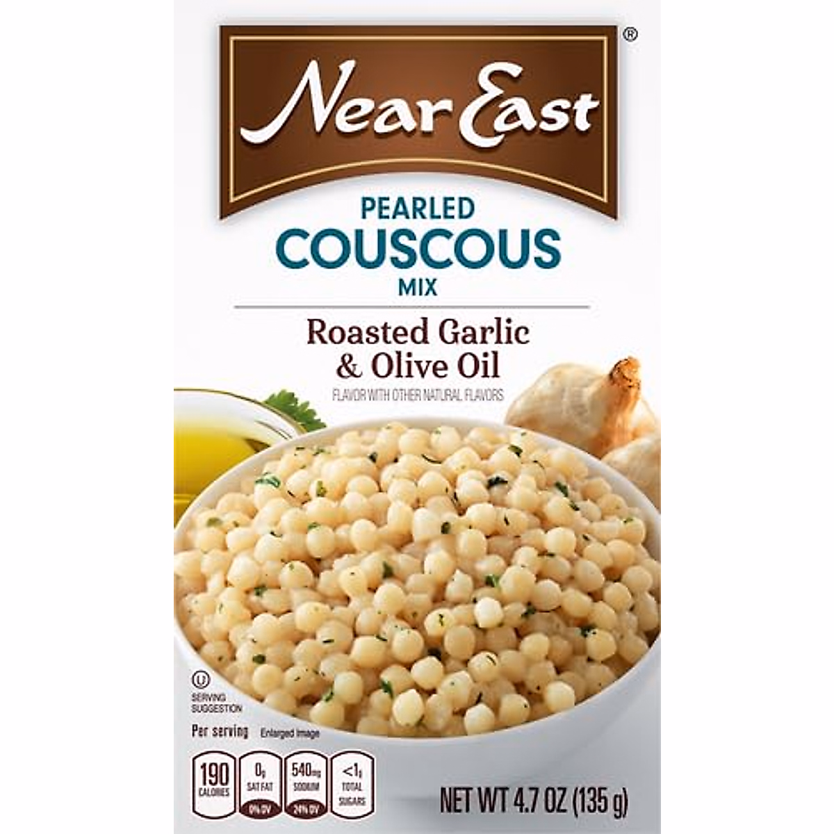 Near East Pearled Couscous Roasted Garlic & Olive Oil, 4.7 Oz