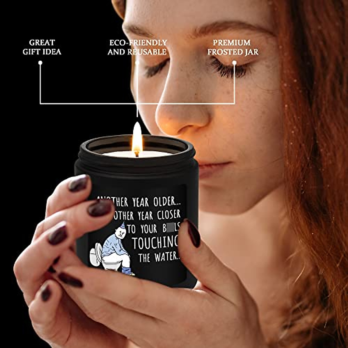 30th 40th 50th 60th Birthday Day Gifts for Men Funny Birthday Gifts for Brother Son Husband Boyfriend Naughty Gifts for Him, Black Cedarwood & Juniper Scented Candles