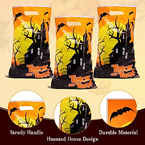 Srenta Halloween Bags for Trick or Treat Bulk, 50 Pieces Halloween Bags Bulk, 11 x 17 Inches Trick or Treat Bags Bulk, Halloween Plastic Bags for Candy, Goody, Gift, Treat Party Favor Supplies