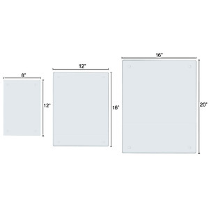 Phore Tempered Glass Cutting Board for Kitchen, Dishwasher Safe, Clear Cutting Board for Countertop, Scratch Resistant, Heat Resistant, Shatter Resistant(16"x12", Clear)