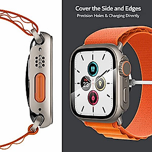 PZOZ Compatible for Apple Watch Series 4/5/6/SE 44mm Hard Case with Tempered Glass Screen Protector, Unique Design Hard PC Cover, Bumper Full Coverage Accessories for iWatch 4/5/6/SE 44mm