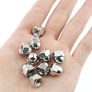 E-outstanding 10pcs Stainless Steel Hex Acorn Cap Nut Decorative Round Head Cover Dome, 1/4-20