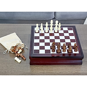 Attatoy Complete Wooden Chess Pieces (32 Pieces), Wooden Replacement Chess Figures with Kings, Queens, Castles, Knights & Pawns