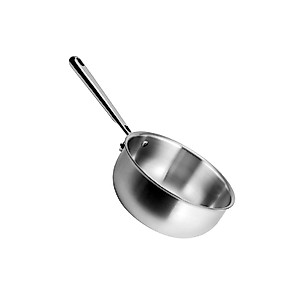 Misen Premium Saucier Pan with Lid & Stay Cool Handle - 5-Ply Stainless Steel Cookware - Gas, Electric & Induction Cooking, Thick Bottom, Nonstick Interior, Heats Evenly - 3 Quarts