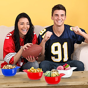 Fasmov 30 Pack Baseball Helmet Ice Cream Snack Bowl, 8 oz Mini Baseball Cap Bowls Kids Helmet Chip Bowl, Baseball Snacks Mini Dessert Cups for Ice Cream Party Supplies (Red, Blue, White)