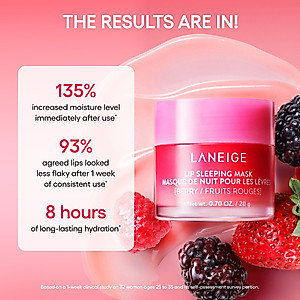 LANEIGE Divine Lip Duo: Lip Sleeping Mask Peppermint Intense Hydration with Vitamin C, Lip Glowy Balm Candy Cane