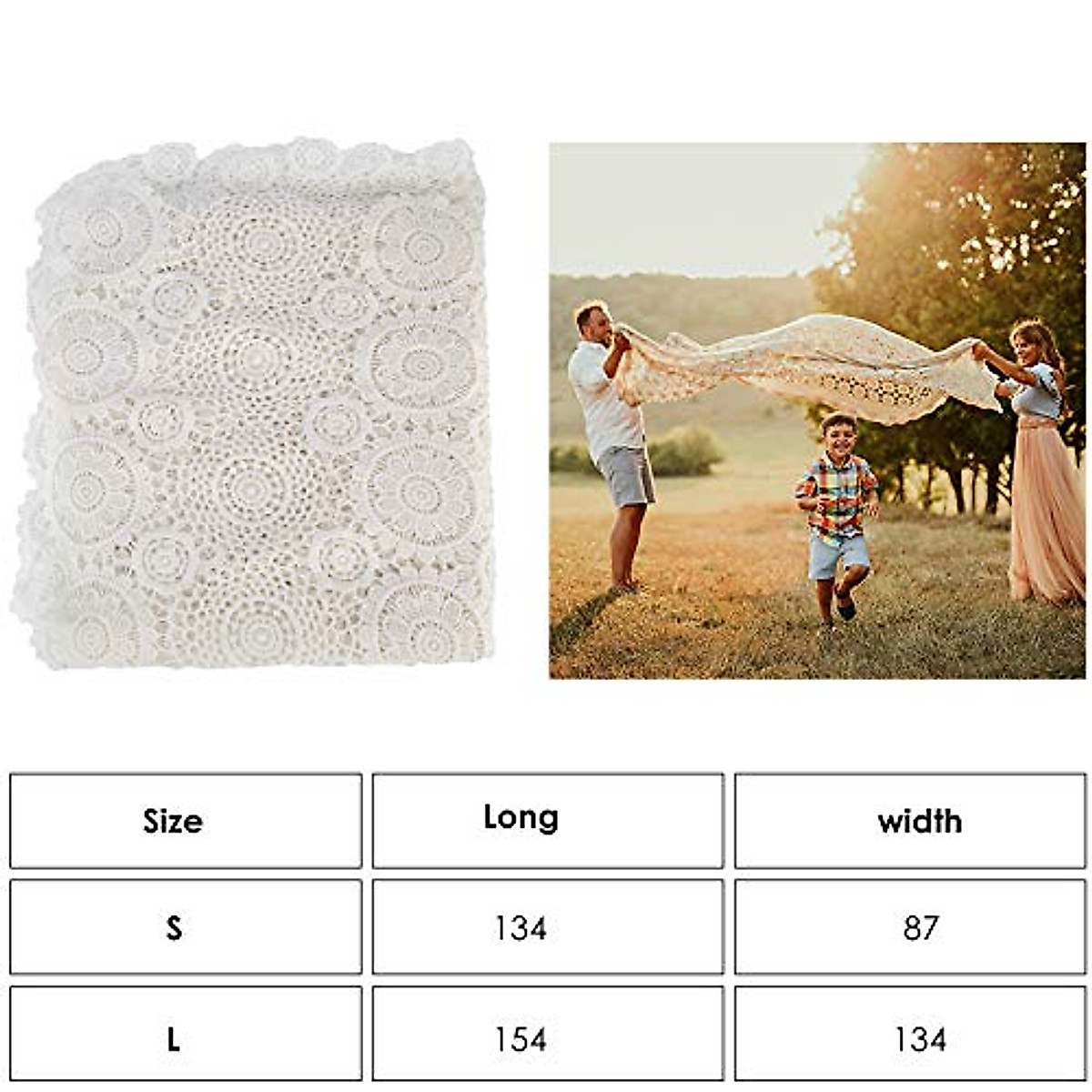 Camidy Newborn Lace Wrap Photo Props, Baby Girl Photoshoot Blanket Baby Photography Props