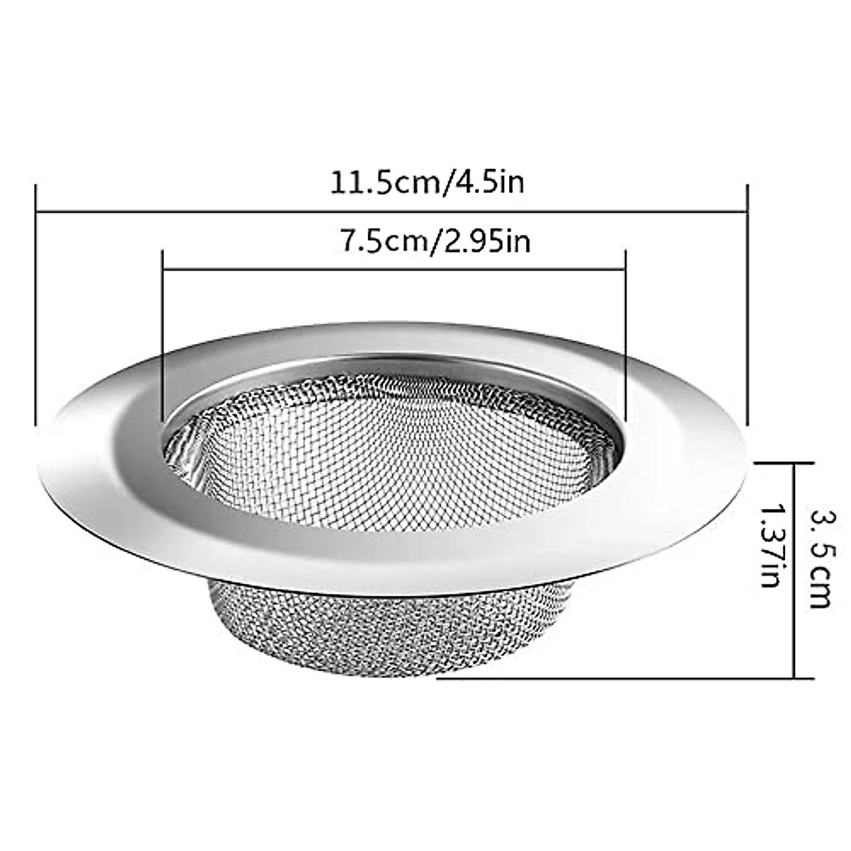 Stainless Steel Sink Filter Waste Plug Hair Catcher Drains Bathroom Floor Drain Kitchen Anti-clog Strainer with Deodorant Cover, Wide Rim 4.5 Inch Diameter