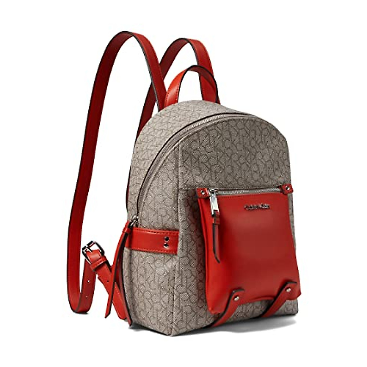 Calvin Klein Maya Backpack Mini Textured Almond/Taupe/Spicy Orange One Size