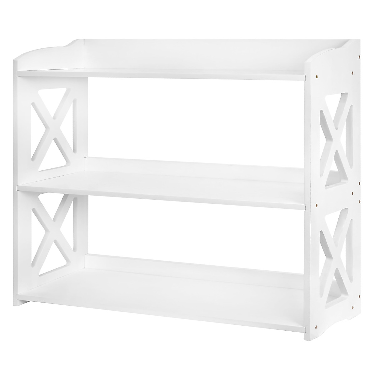 YCICI Cici Bookcase by Natural Wood, 3 Tier Bookshelf, Small Book Shelves Freestanding Display Storage Shelves. Open Bookshelf for Bedroom, Living Room and Office (White, 3 Tier)