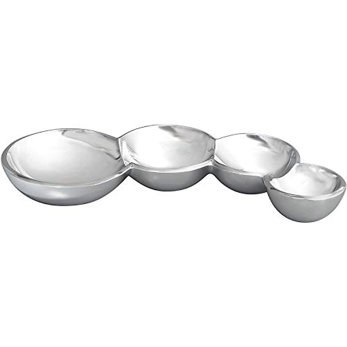 nambe Caterpillar Condiment | Metal Alloy | Condiment Serving Tray | Chips and Dips Snack Tray for Party | Prep Ahead Snacks, Appetizers, Charcuterie, Chips, Candy | Freezer and Oven Safe