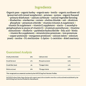 GATHER Endless Valley, Plant-Based, Grain-Free Dry Dog Food, Vegan Adult Recipe with Non-GMO Ingredients, 16 lb Bag