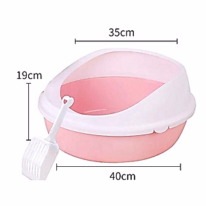Pet Toilet Cat Litter Bowl Anti-splash Full Semi-closed Cat Toilet Cat Supplies 40 * 35 * 19cm Cat Litter Box (Color : Blu)