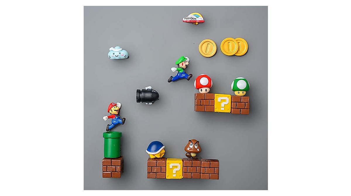 Super Mario Fridge Magnets Set - 20 Vibrant Character Magnets