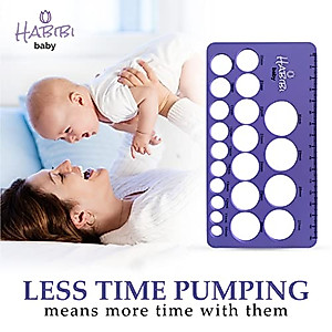 Habibi Baby Nipple Measurement Tool for Flanges Silicone Nipple Ruler for Breast Pump Flange or Nipple Shield Size for Breast Feeding Holes & Millimeter Scale for Accurate Measurement 4x7" (PKG of 1)