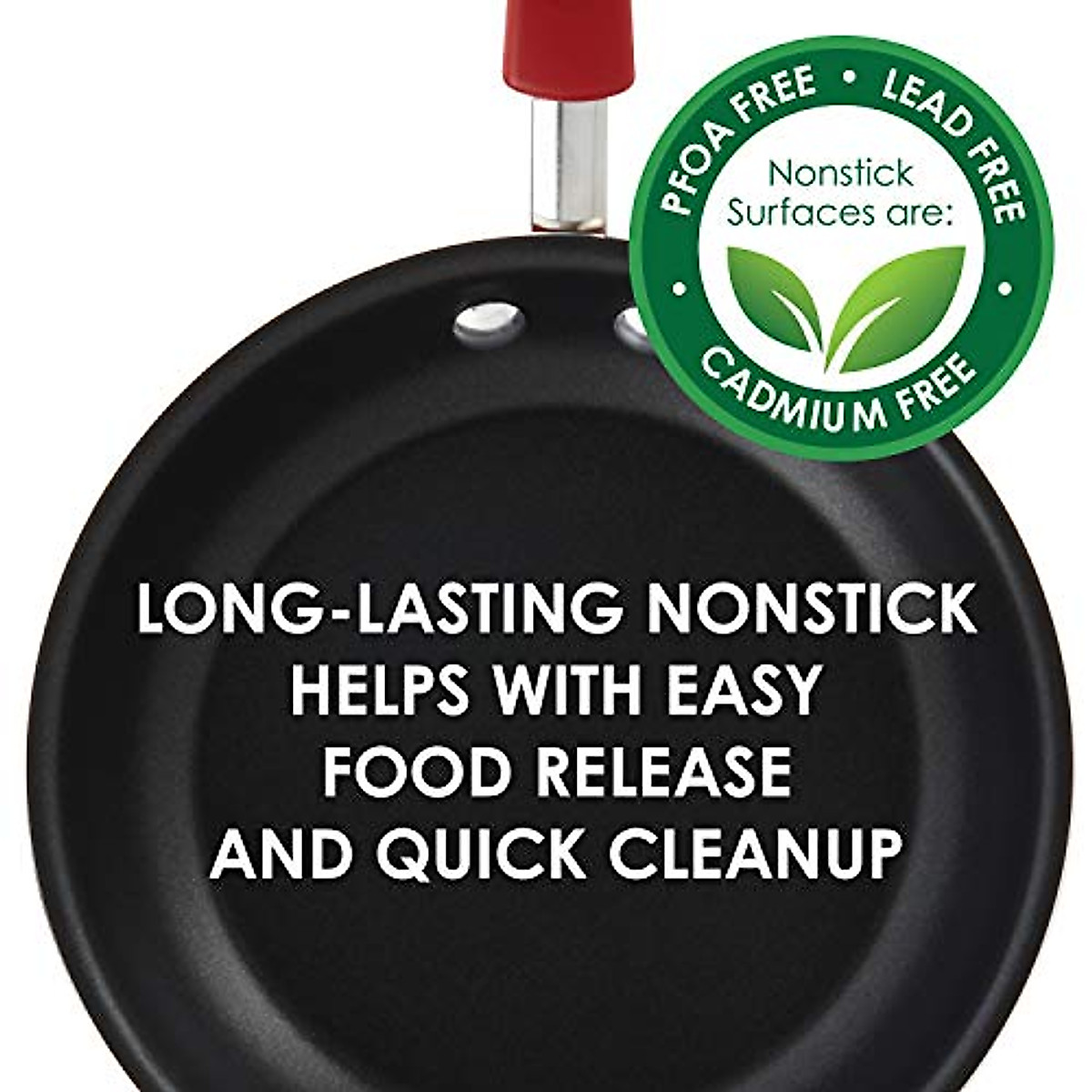 Rachael Ray Brights Nonstick Cookware Set / Pots and Pans Set - 10 Piece, Red