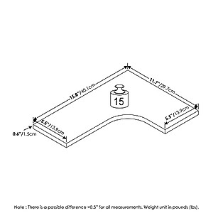 Furinno Rossi Wall Mounted Corner L-Shape Floating Display Shelves, Espresso