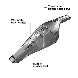 BLACK+DECKER Dustbuster Handheld Vacuum, Cordless, Dark Grey (HNVC220BCZ01)