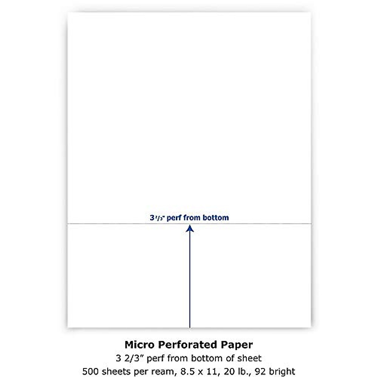 PrintWorks Professional 3 2/3" Perforated Paper, 500 Sheets, 20 lb, White (04124)