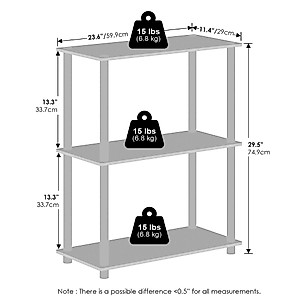 Furinno Turn-N-Tube 3-Tier Multipurpose Compact Bookcase, Dark Cherry