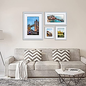 Aejvw Picture Frame Set of 5 - Lightweight and Sturdy Picture Frames Collage Wall Decor, Multi-purpose Wall & Tabletop Photo Frames Suitable for Home, Office and Festivals (4x6 inch, Grey)