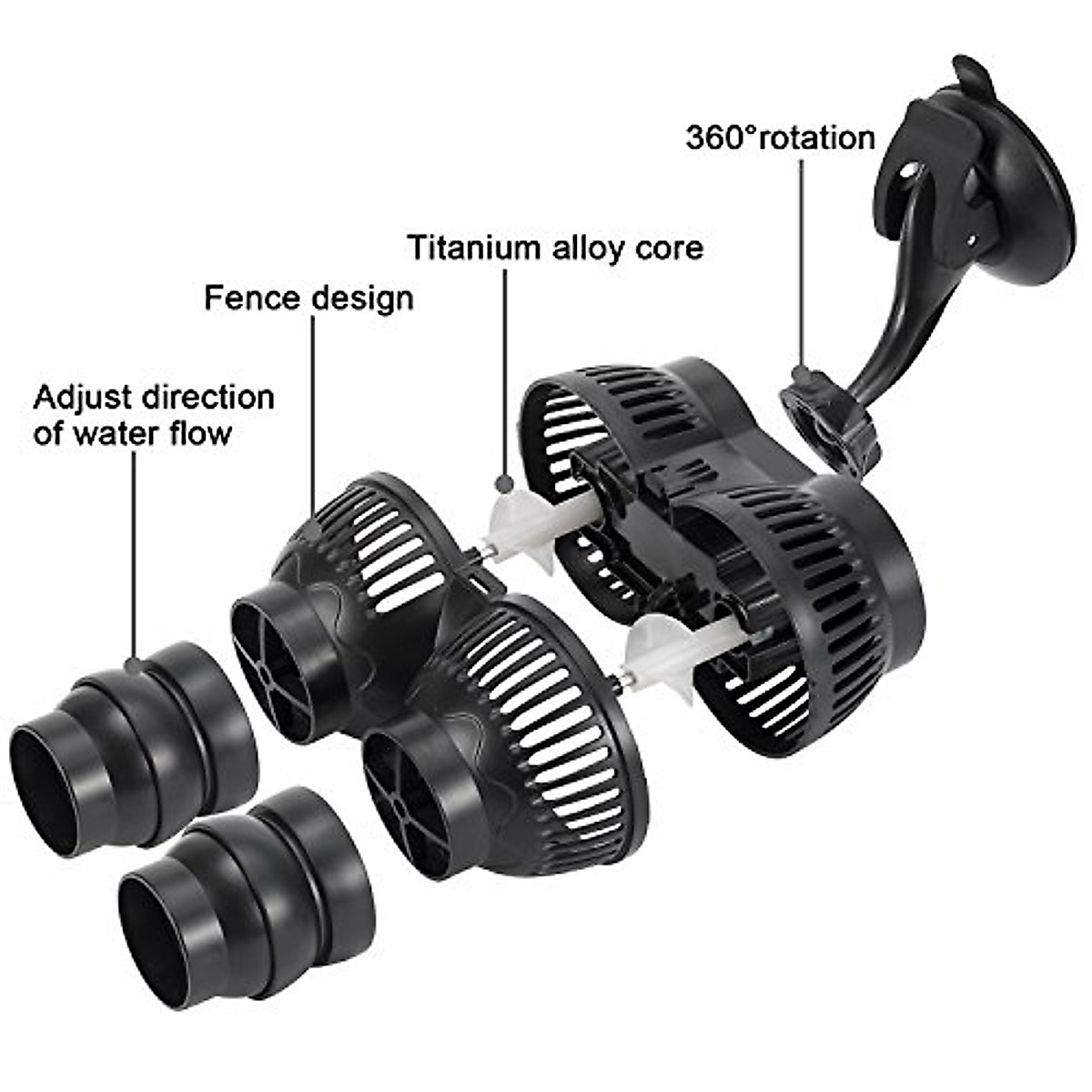 hygger Submersible Aquarium Powerhead 2000GPH Fish Tank Wavemaker Circulation Pump for Freshwater Saltwater, 360 Degree Rotatable Head Pump 16W